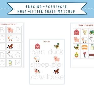 Farm Activity Bundle, Fall Toddler and Preschool Farm Animal Activities ...