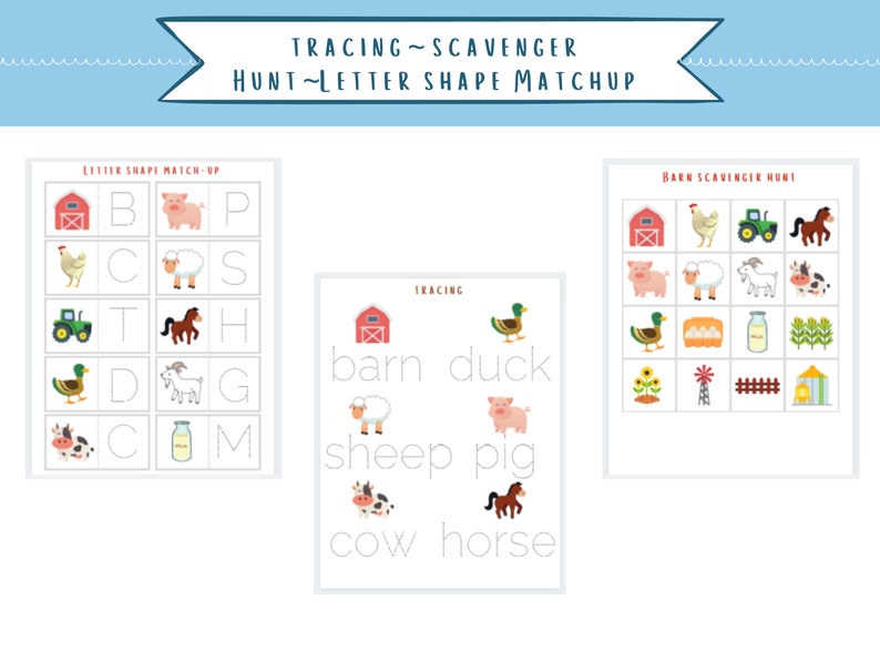 Farm Activity Bundle, Fall Toddler and Preschool Farm Animal Activities ...