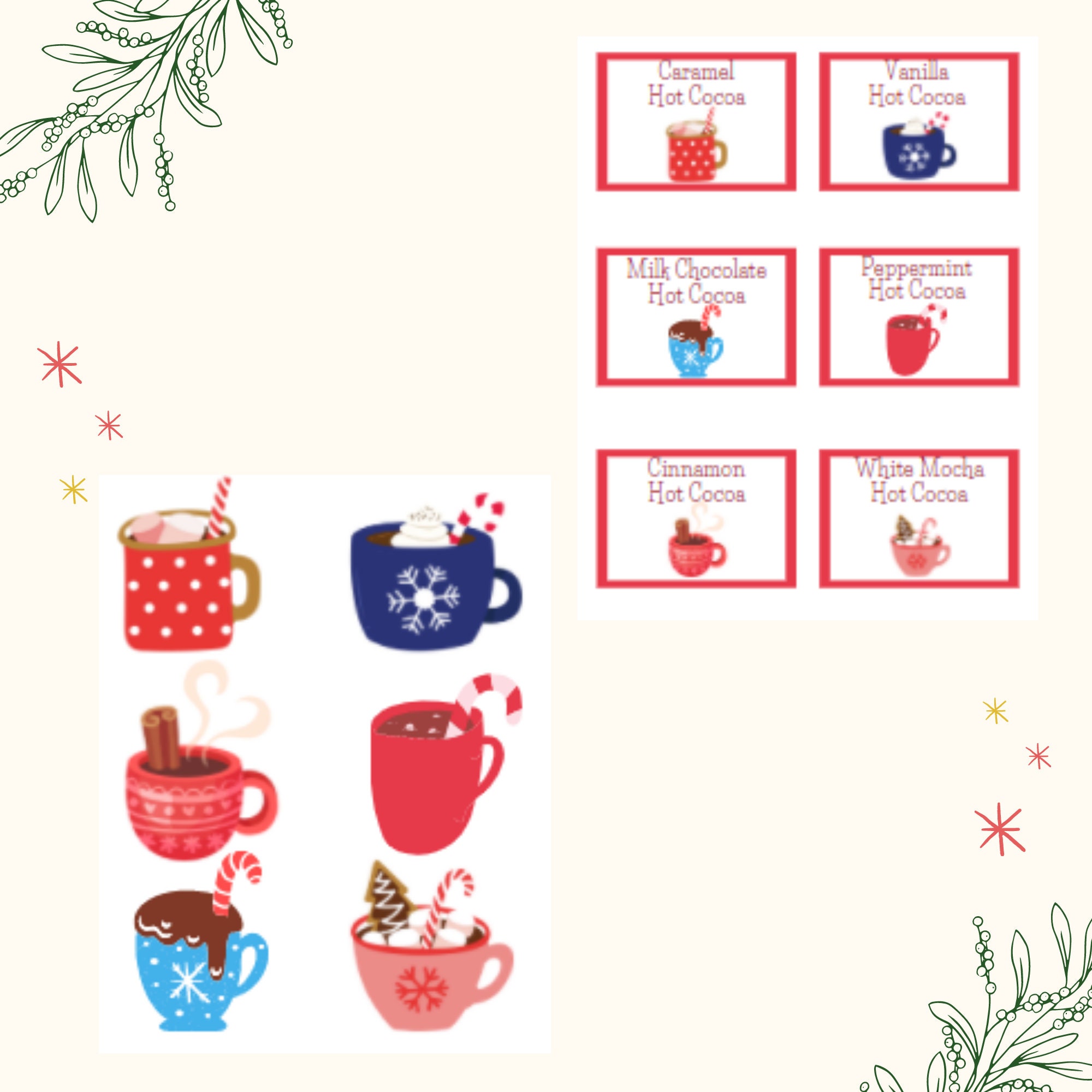 Hot Chocolate Shop Printable, Toddler Pretend Play, Digital Hot Cocoa ...