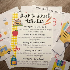 Back to School Activity Bundle Printable, Toddler and Preschool Sensory ...