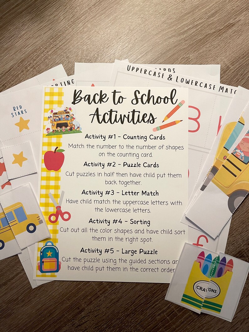 Back to School Activity Bundle Printable, Toddler and Preschool Sensory ...