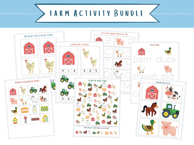 Farm Activity Bundle, Fall Toddler and Preschool Farm Animal Activities ...