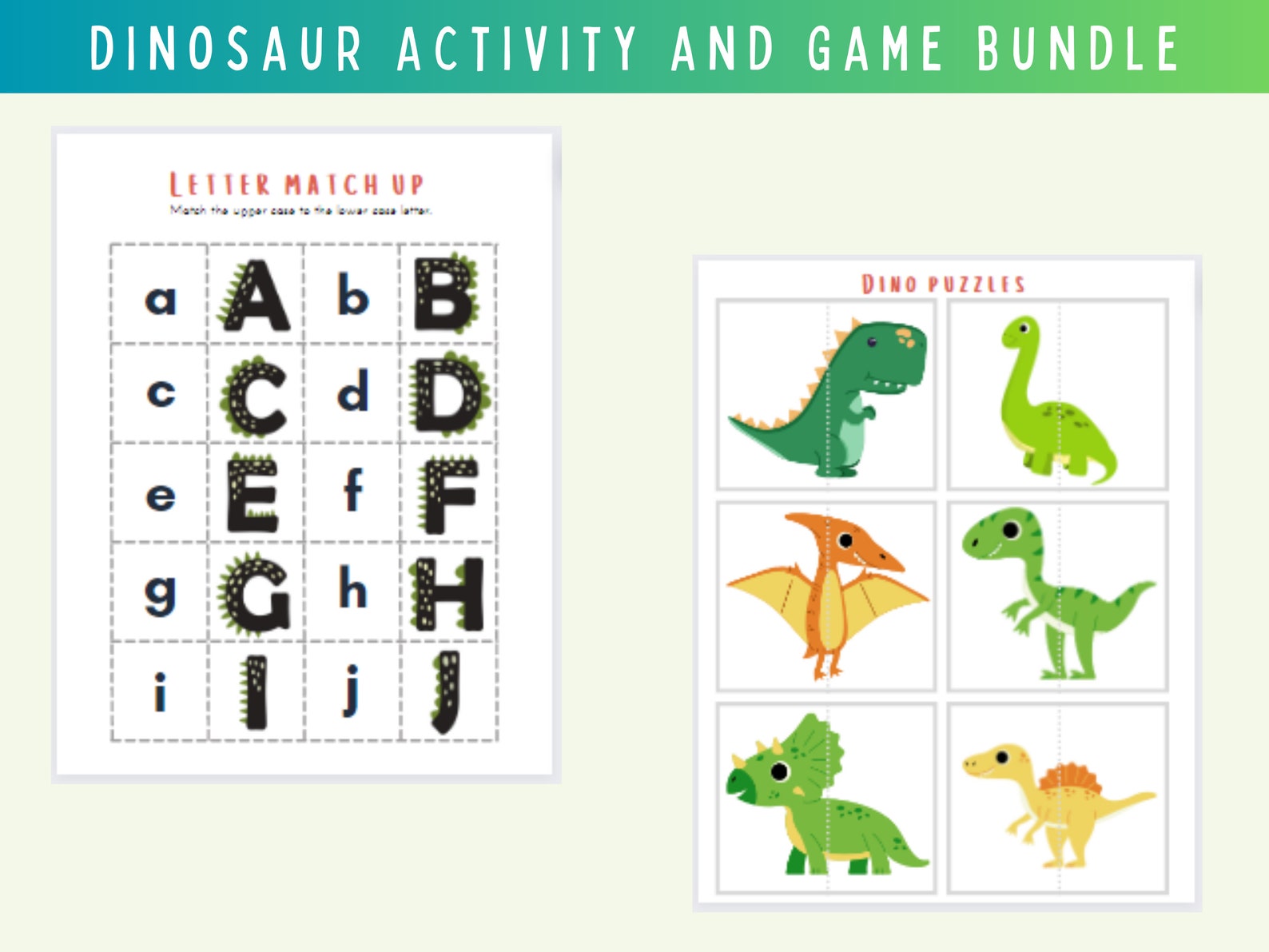 Dinosaur Game, Dinosaur Activity Bundle, Dinosaur Activities for ...