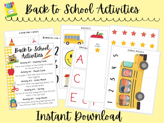 Back to School Activity Bundle Printable Toddler and - Etsy
