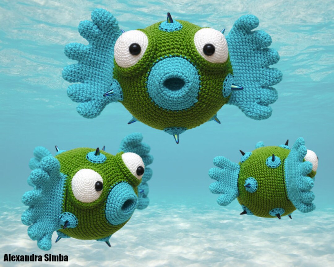 0002 Puffer Fish Crochet Pattern - Tetraodon Mad Puffer Fish - Pdf File ...