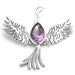 Phoenix Bird Pendant, Silver Jewelry, Amethyst Pendant, Animal Jewelry ...