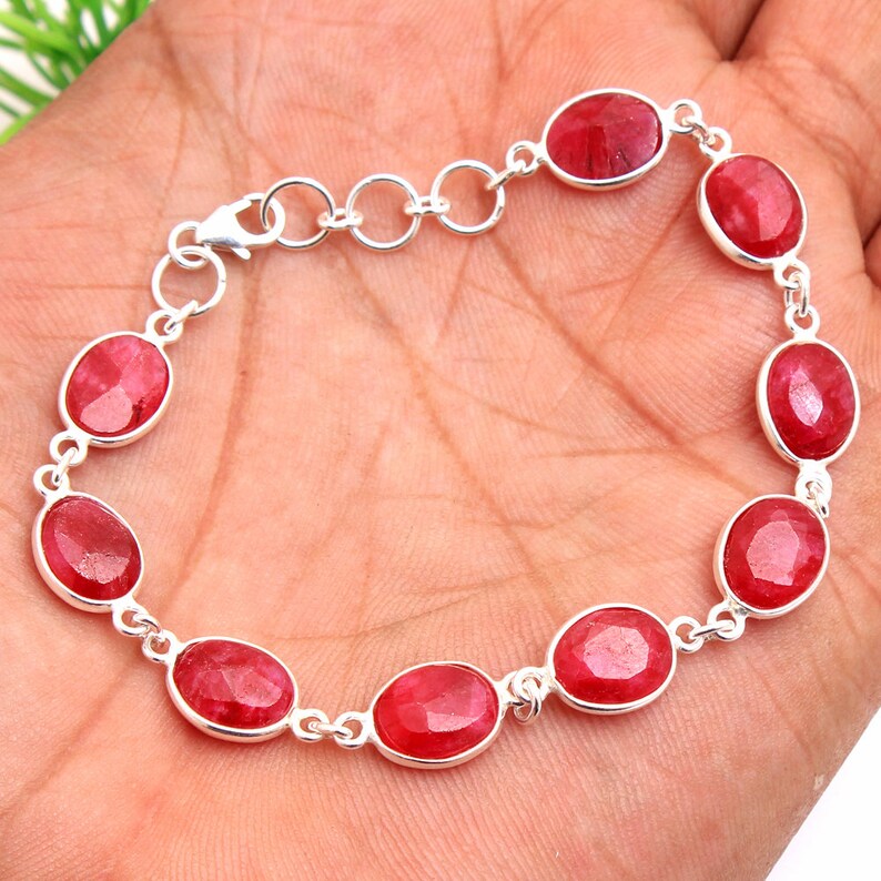 Valentine Offer ruby Bracelet 925 Sterling Silver - Etsy