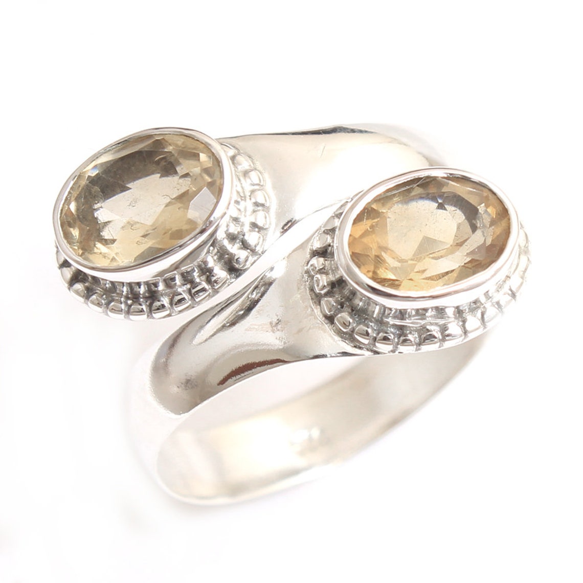 Faceted Citrine Oval Shape Gemstone Ring for New Year 925 | Etsy