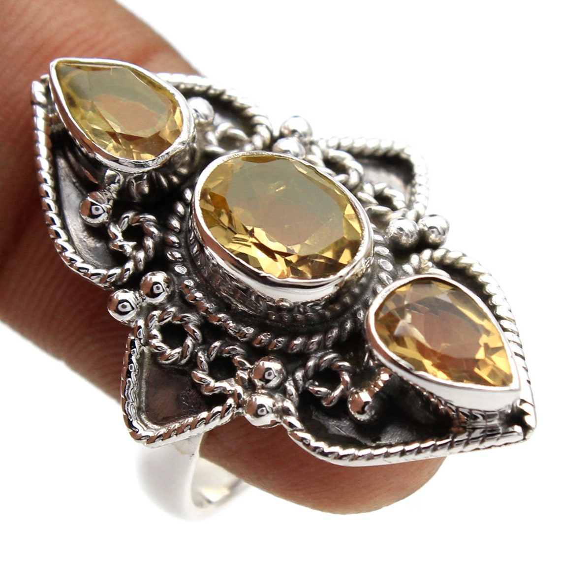 Royal Collection-yellow Citrine Gemstone-925 Sterling Silver Handmade 3 ...