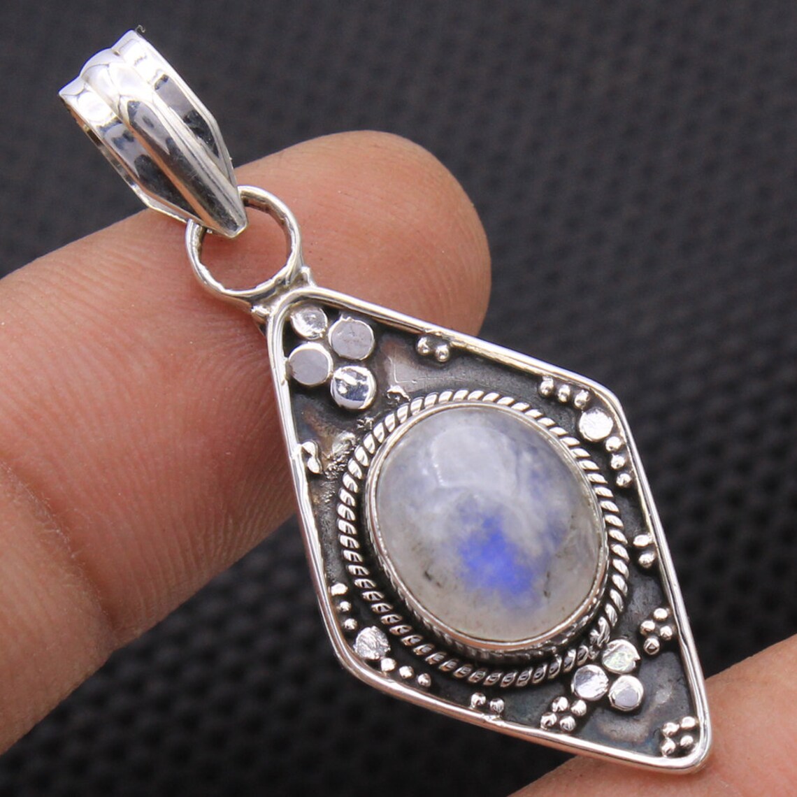 Designer Bali Style Moonstone Oval Shape Gemstone Pendant - Etsy