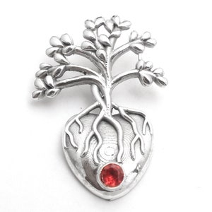 Rhodolite Garnet Gemstone Tree of Life With Roots Charm Pendant 925 ...