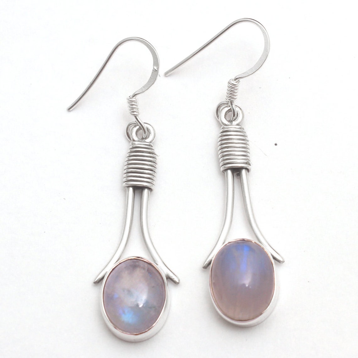 Moonstone Oval Shape Gemstone Earring for Christmas Sale 925 - Etsy