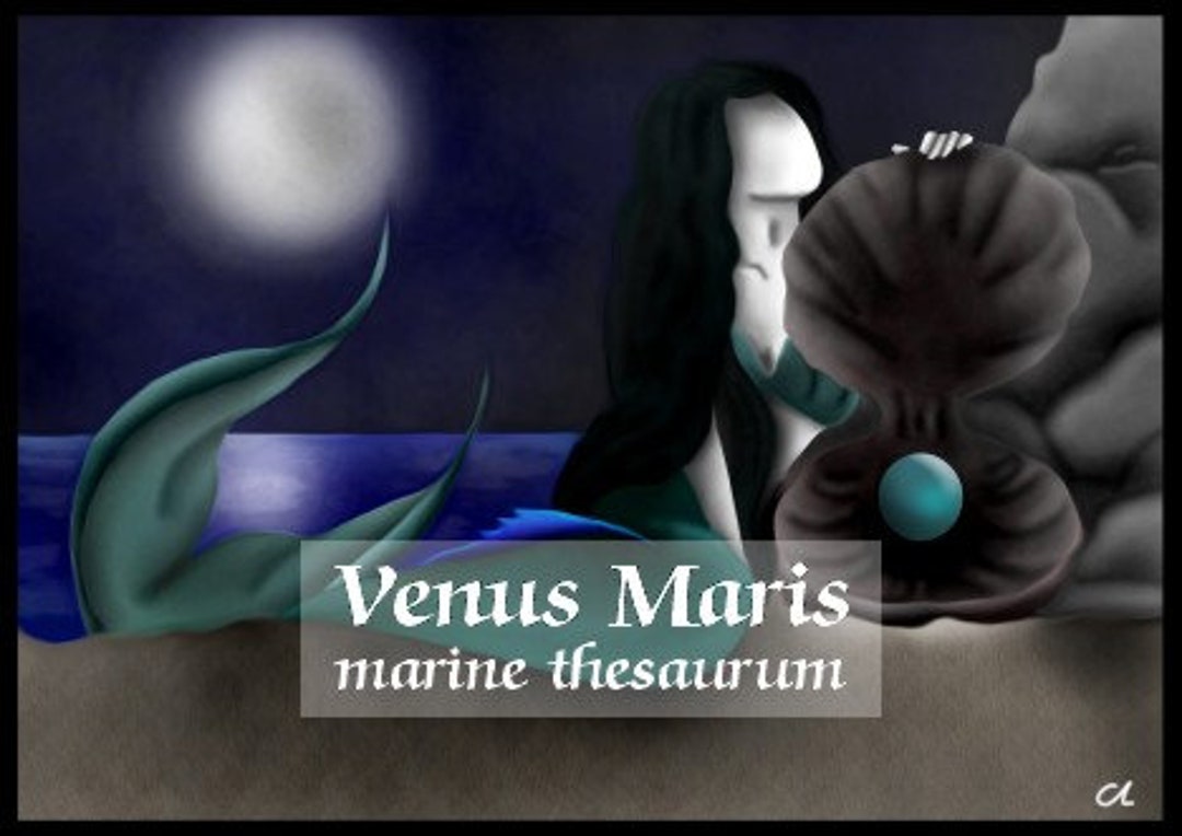 Faceless Painting Venus Maris Series MARINE THESAURUM, Green and Blue ...
