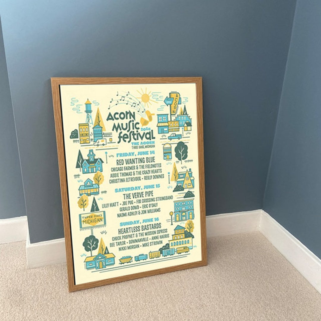 Acorn Music Festival Three Oaks, MI June 14-16, 2024 Poster, Home Decor no Framed - Etsy