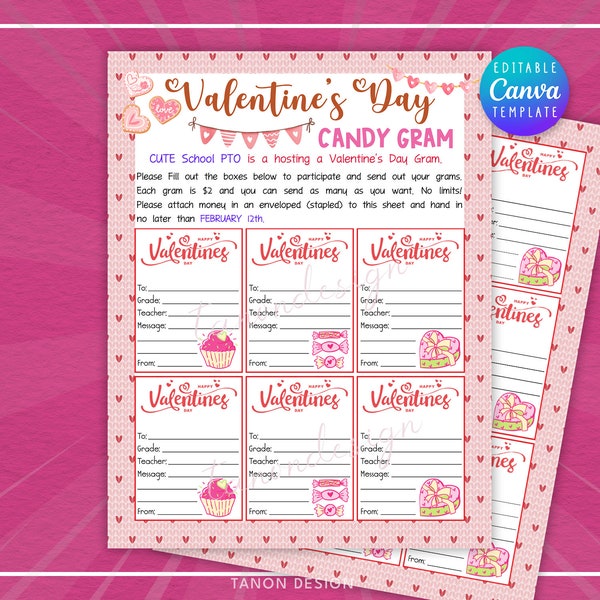 Candy Gram Template - Etsy