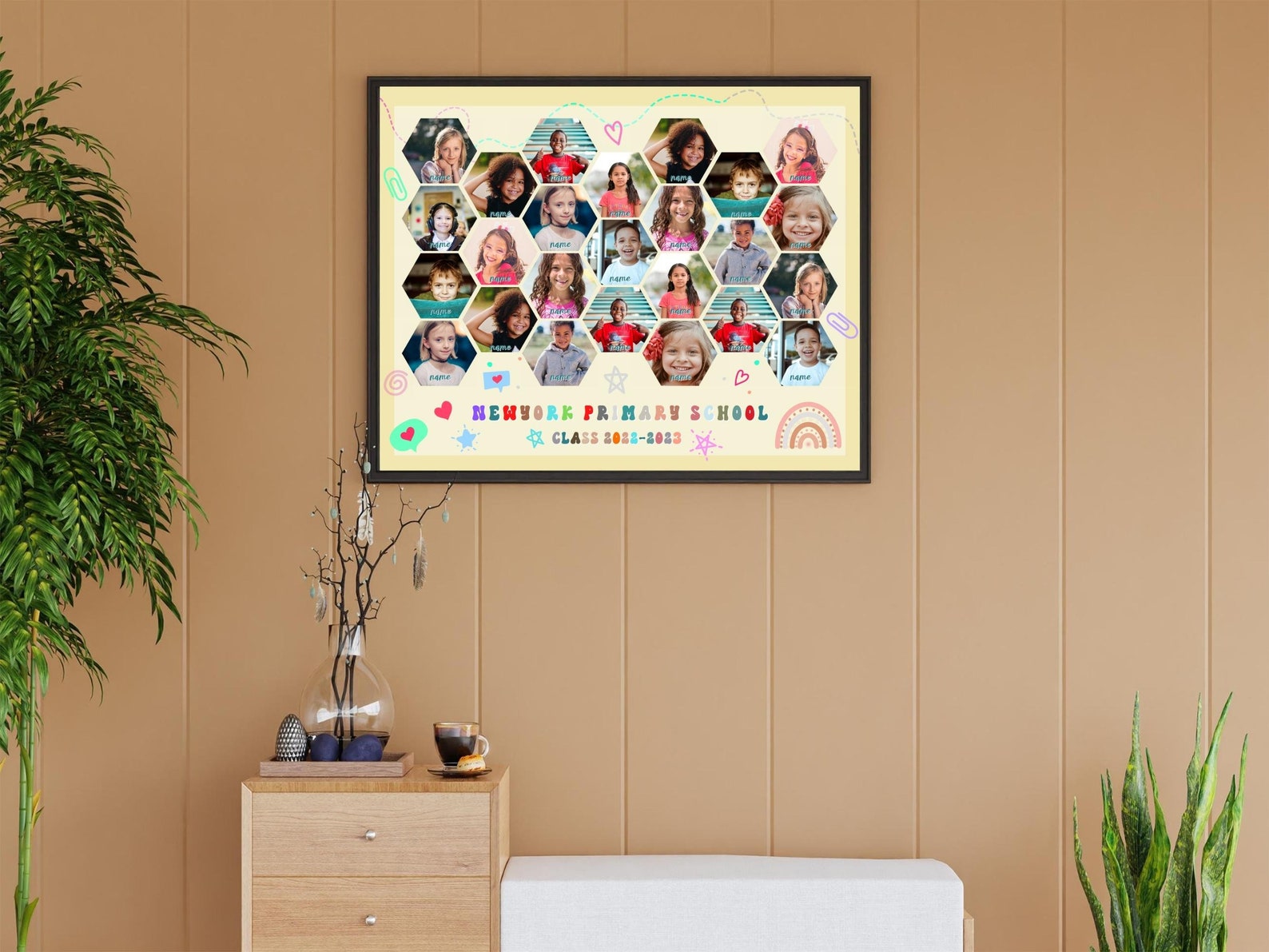 Editable School Class Photo Collage Template Personalize Photo Template ...