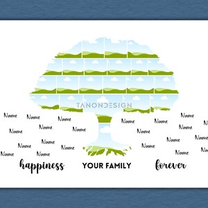 Family Tree Photo Collage Editable Canva Template, Anniversary Gift ...