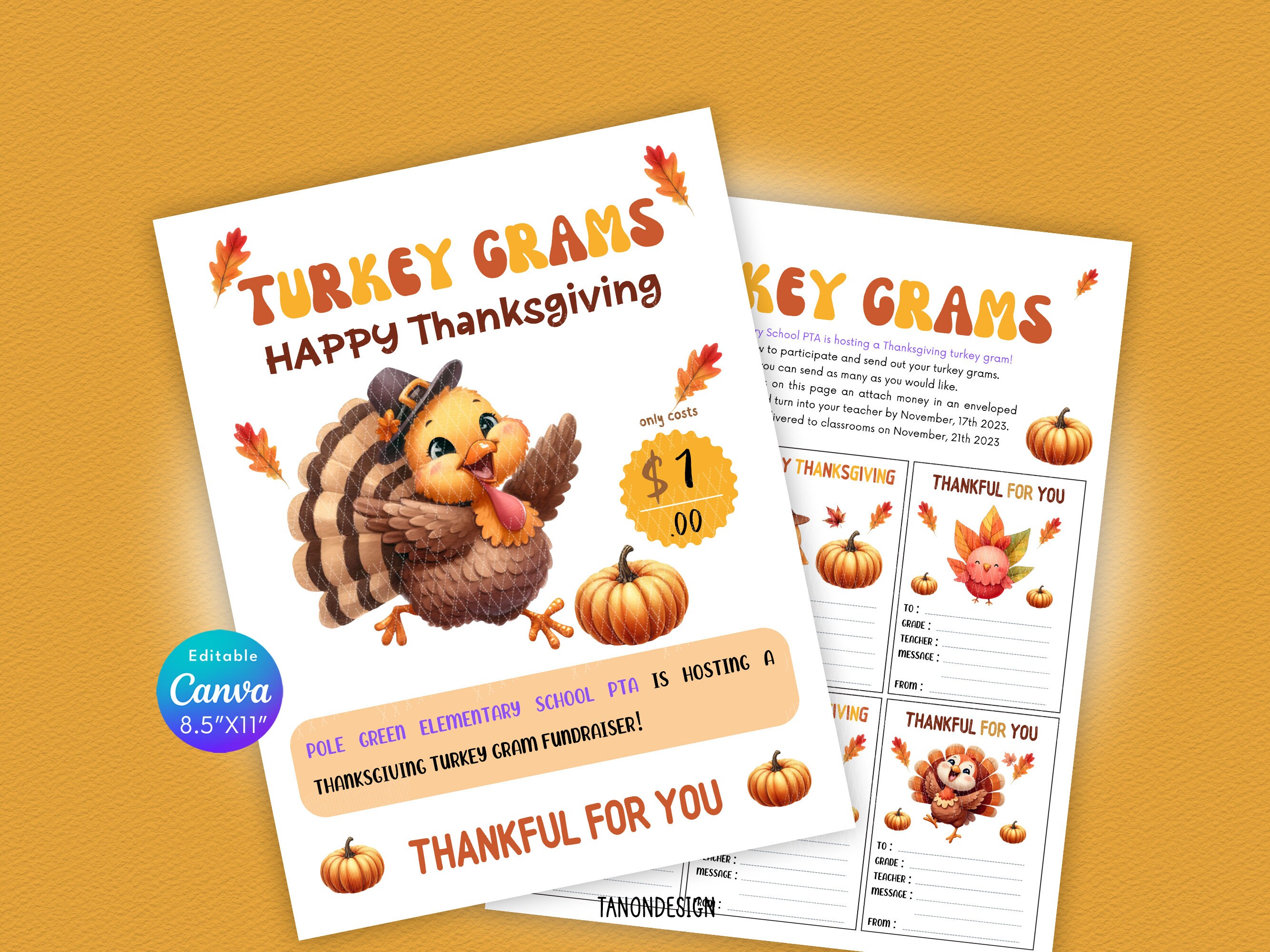 Editable Thanksgiving Turkey Gram Template, Graditude Gram, School ...
