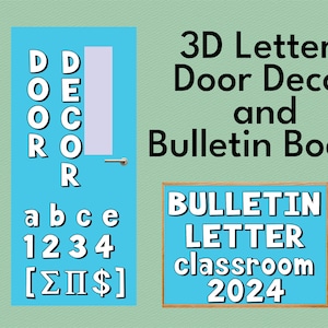 95 Printable 3D Bulletin Board Letters, Classroom Door Decor, Bulletin ...