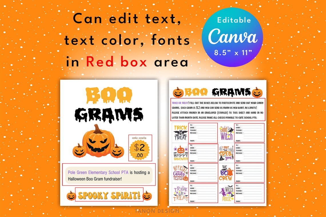 Editable Halloween Boo Gram Template, School Candy Gram, School ...