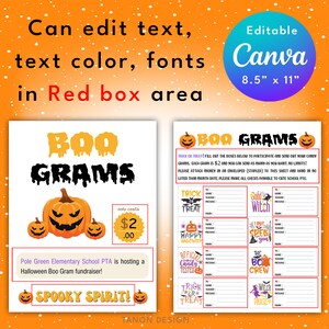 Editable Halloween Boo Gram Template, School Candy Gram, School ...