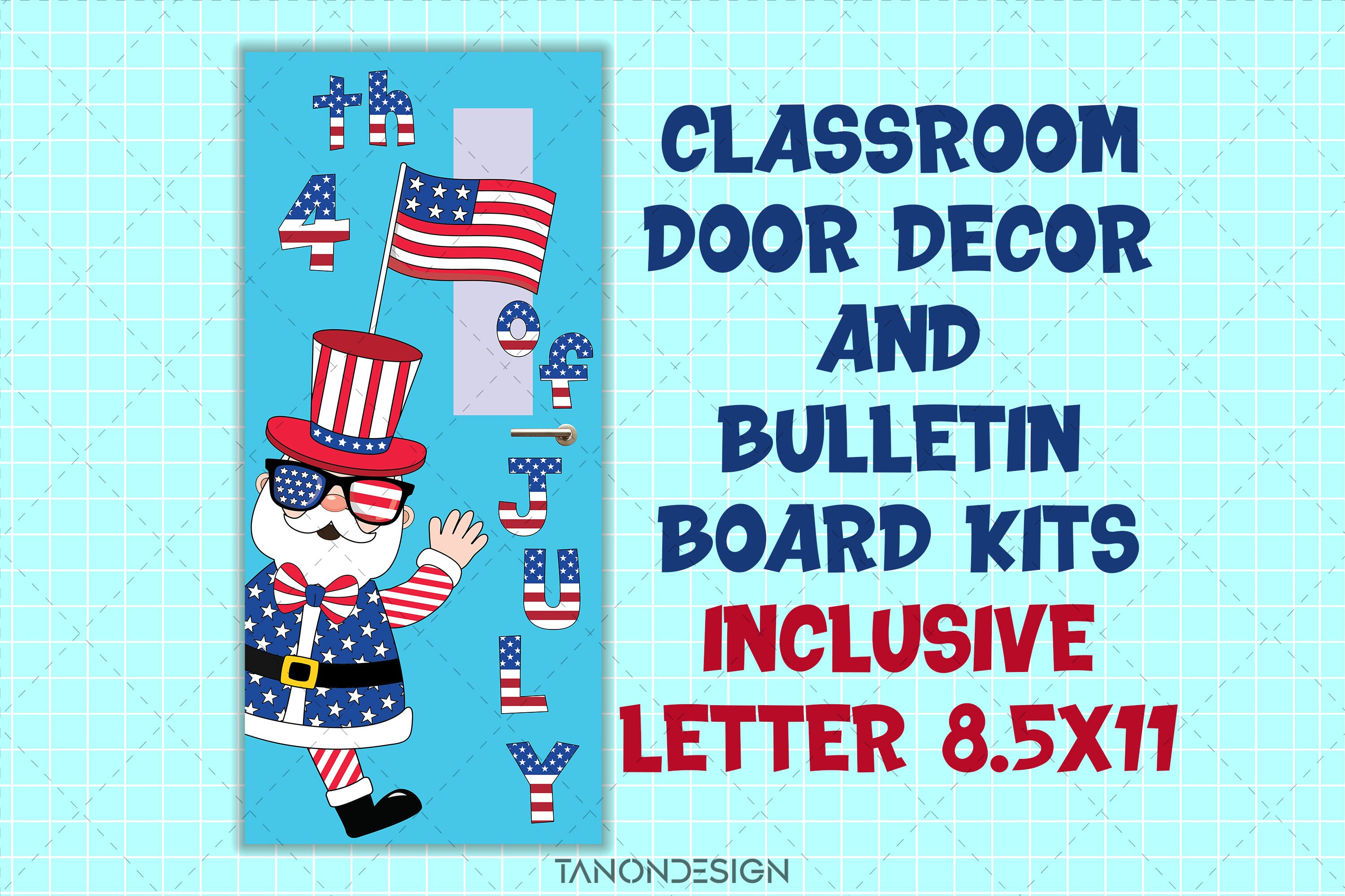 4th of July Classroom Door Decor and Bulletin Board Kits Print ...