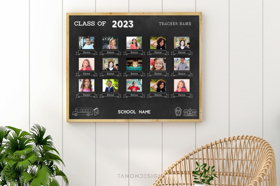 Editable School Class Photo Collage Template Personalize - Etsy