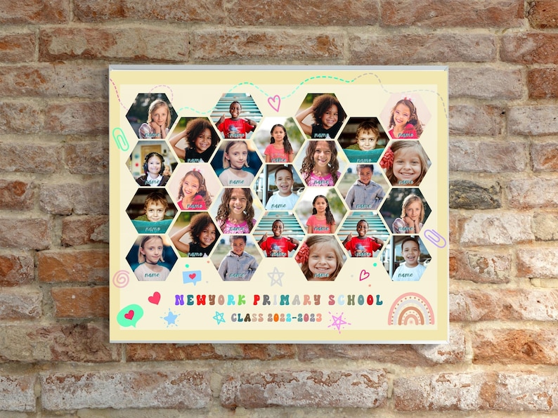 Editable School Class Photo Collage Template (digital Download) - Etsy