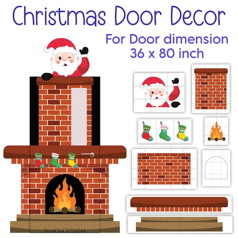 Christmas Classroom Door Decor, Decor Kit, Santa Door Decor Kit ...