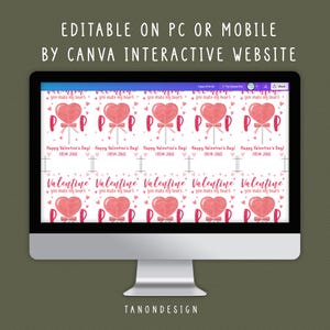 PRINTABLE Valentine Lollipop Gift Tag, Lollipop Holder, Treat Tags ...