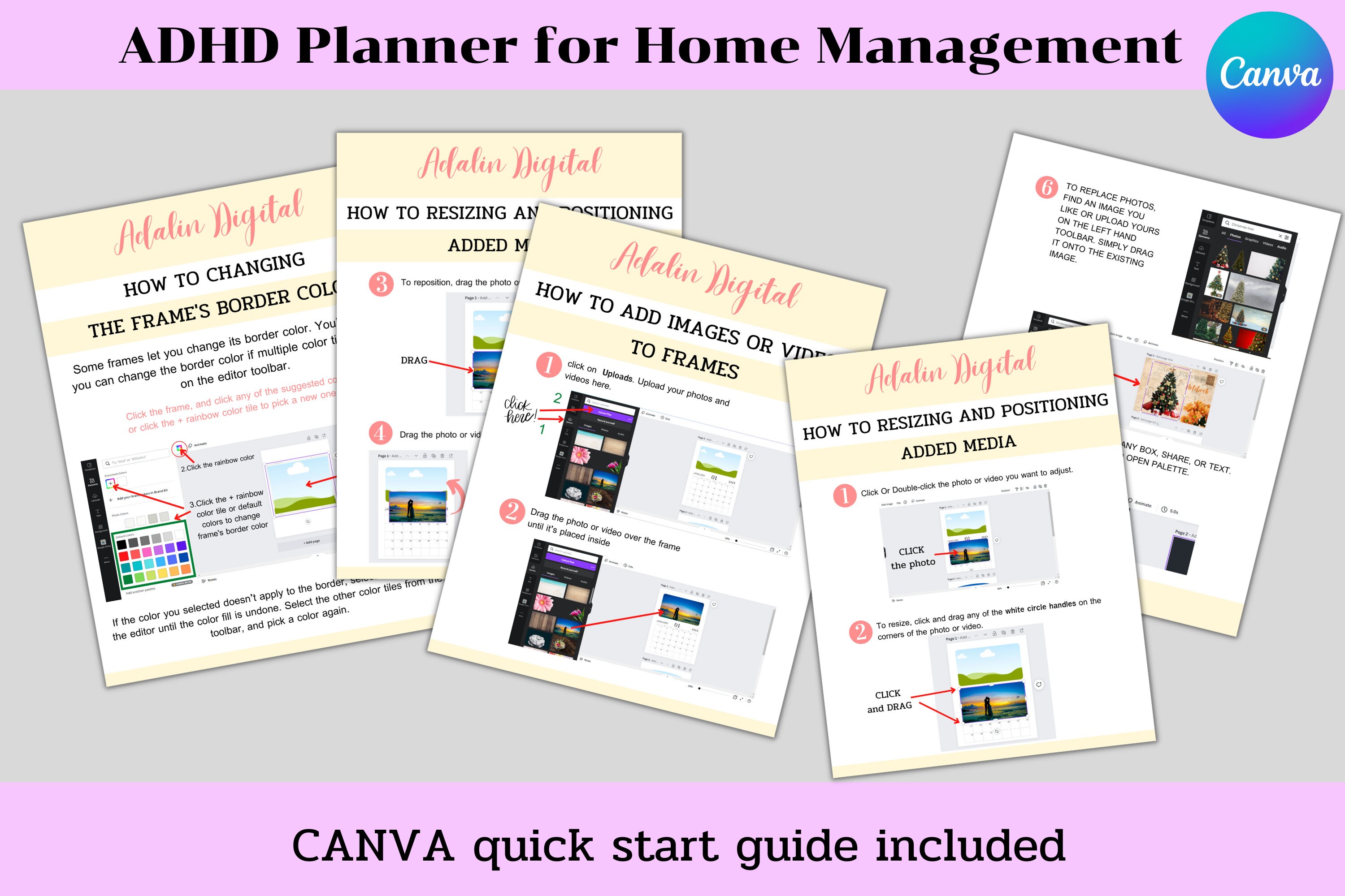 Editable ADHD Planner Canva Template. Printable ADHD Planner. KDP ...