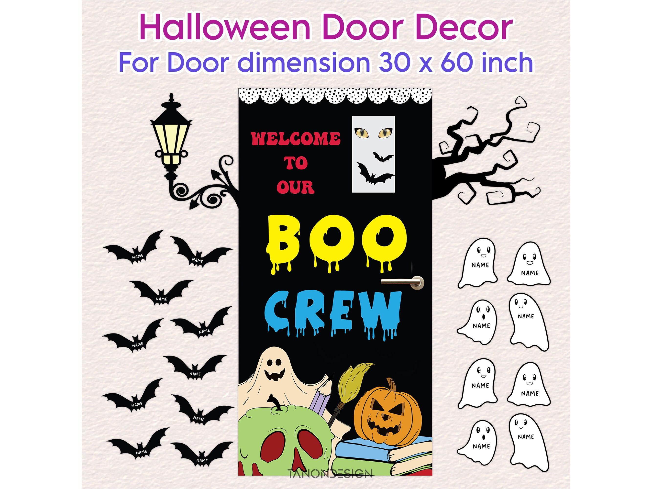 Halloween Classroom Door Decor, Printable Halloween Door Decorative ...