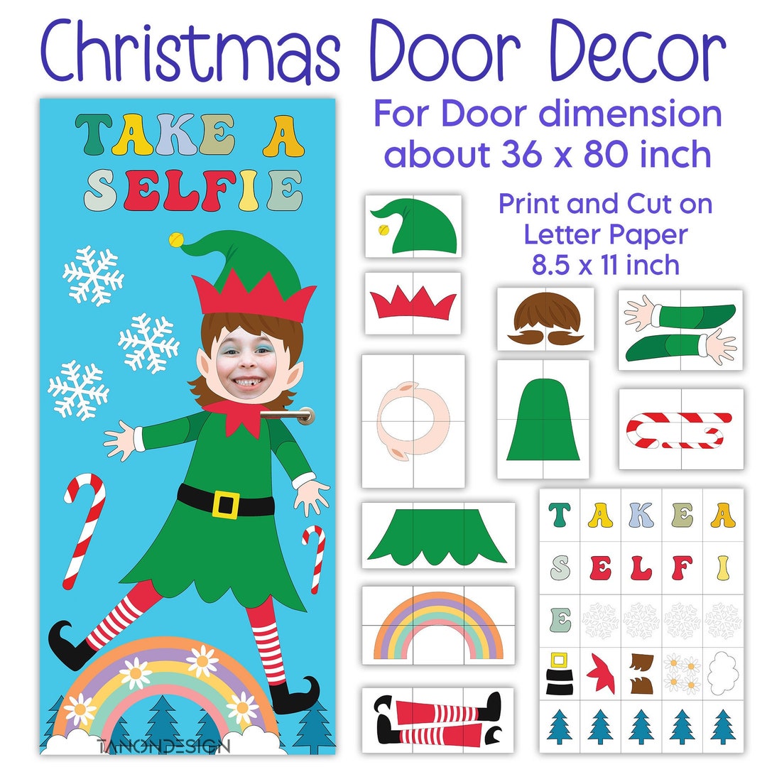Christmas Classroom Door Decor, Elf Selfie Door Decor Kit, Take a ...