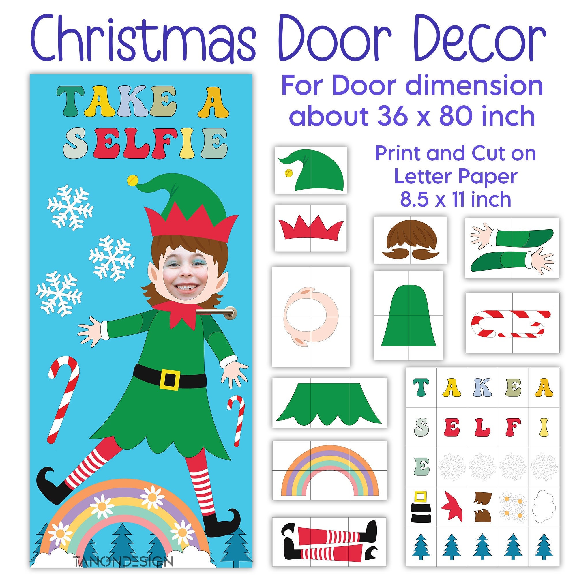 Christmas Classroom Door Decor, Elf Selfie Door Decor Kit, Take a ...