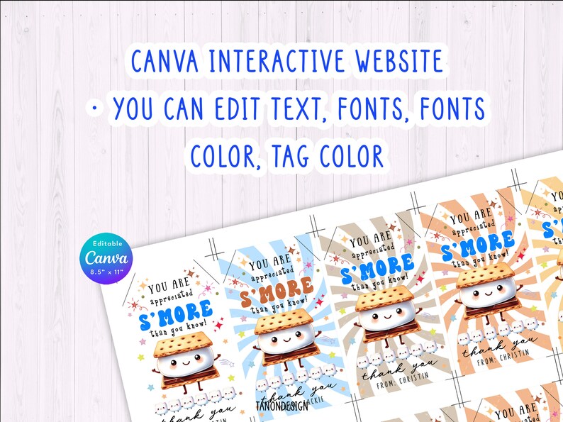 Editable S'more Gift Tag, Printable Appreciated Smore Than You Know Tag ...