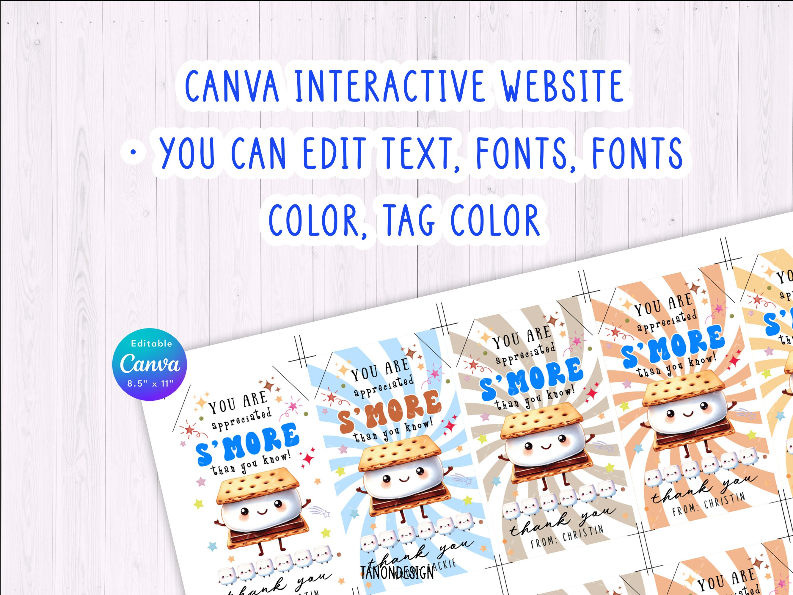 Editable S'more Gift Tag, Printable Appreciated Smore Than You Know Tag ...