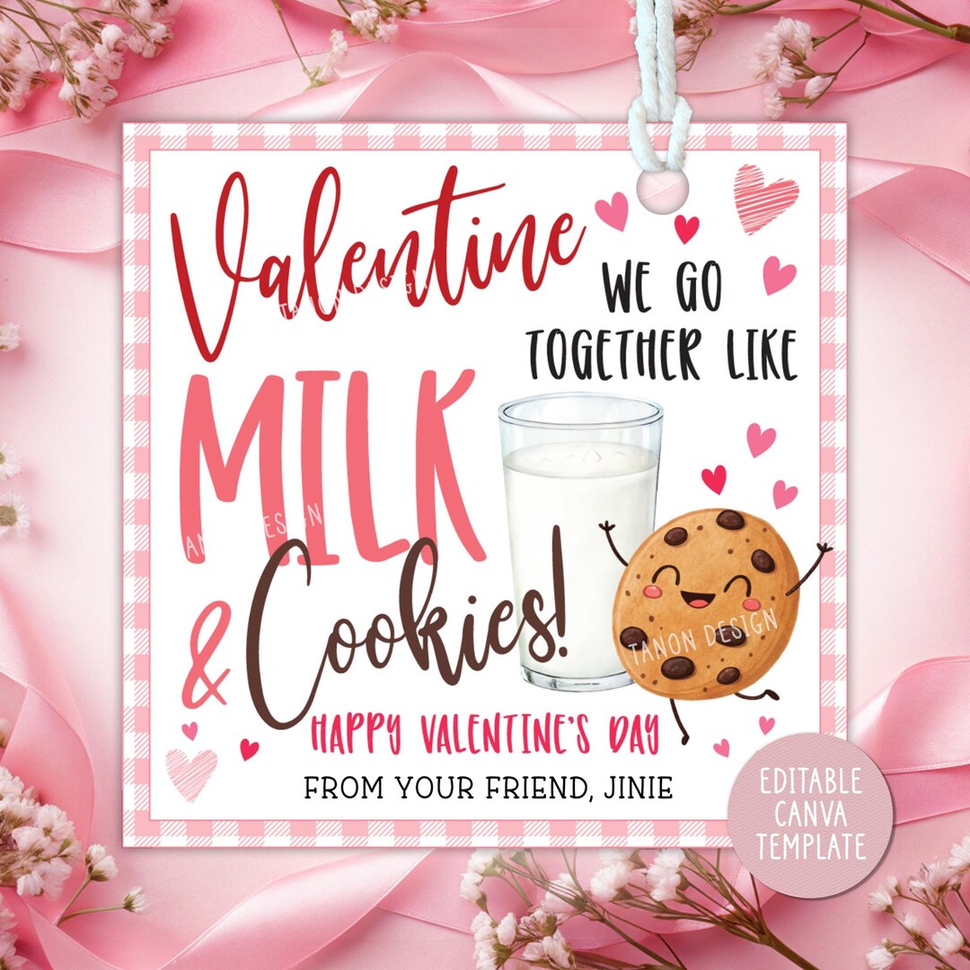 PRINTABLE Valentine Gift Tag, Valentines for Kids, Treat Tags, Editable ...