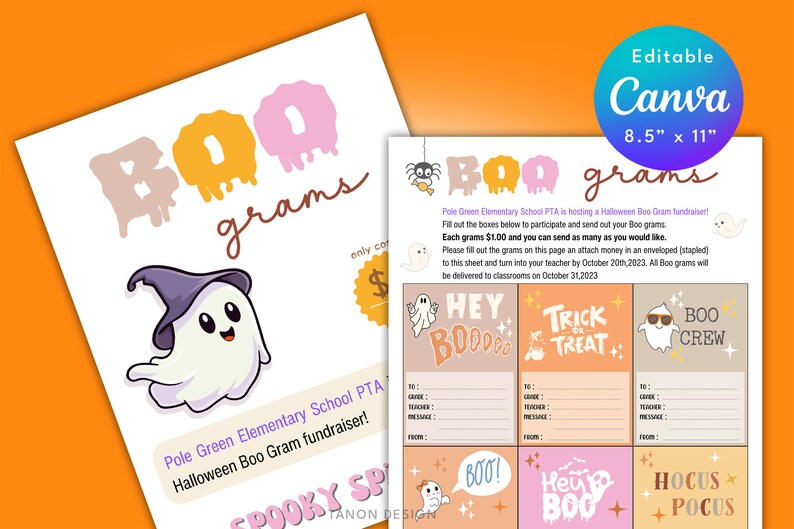 Editable Halloween Boo Gram Template, School Candy Gram, School ...
