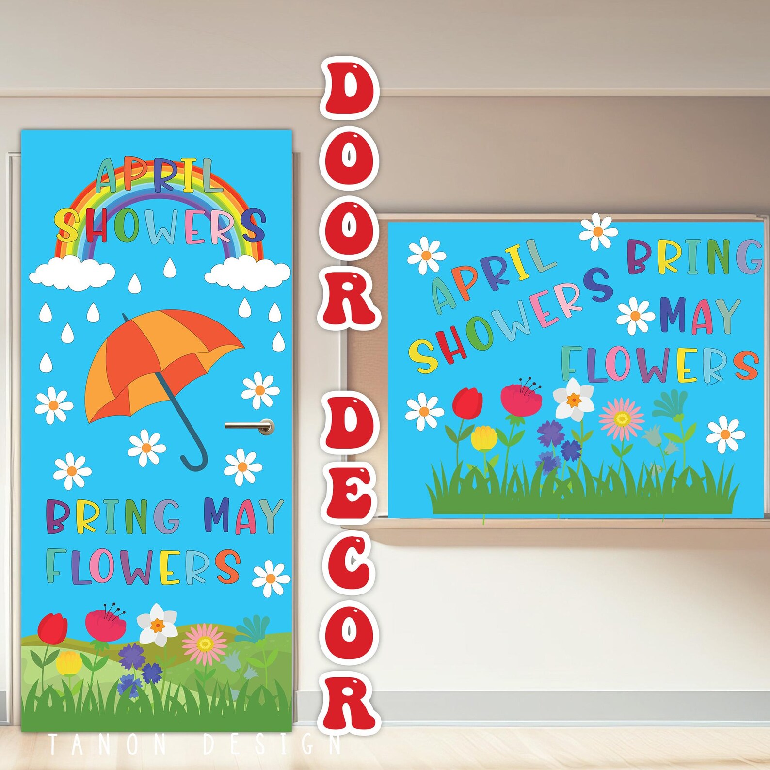 Easter Spring April Classroom Door Decor and Bulletin Board Kits Print ...
