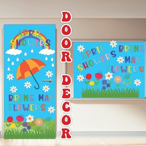 Easter Spring April Classroom Door Decor and Bulletin Board Kits Print ...