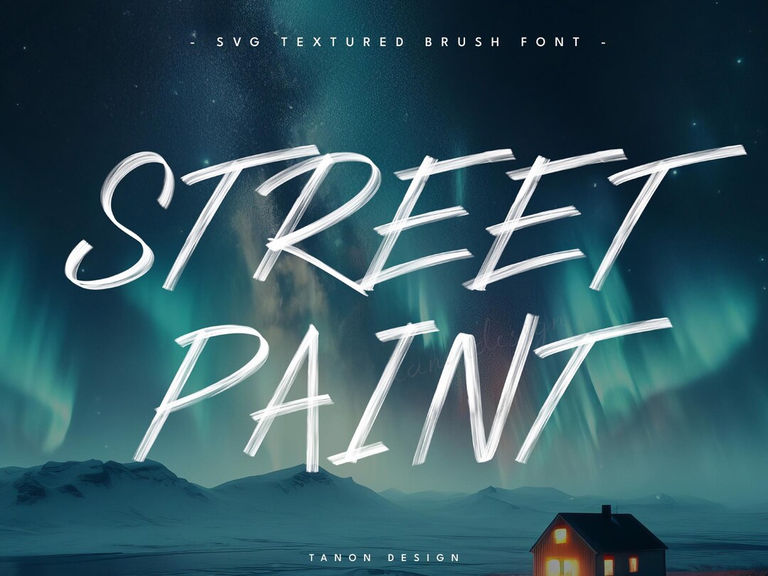 Street Paint SVG Textured Brush Font. Realistic Brush Textured Font ...