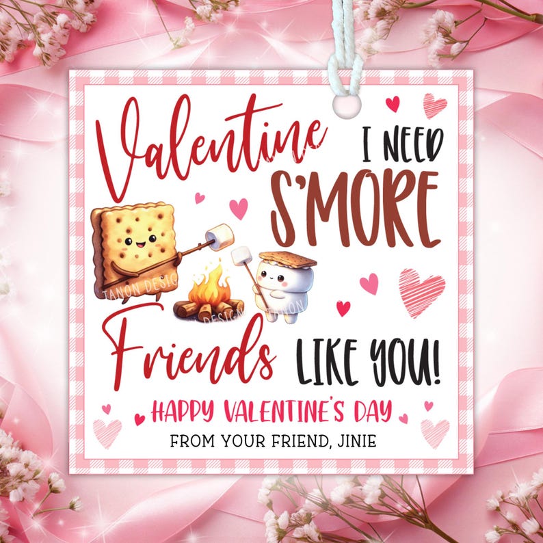 Valentine S'mores Gift Tag: Printable Canva Template - Etsy