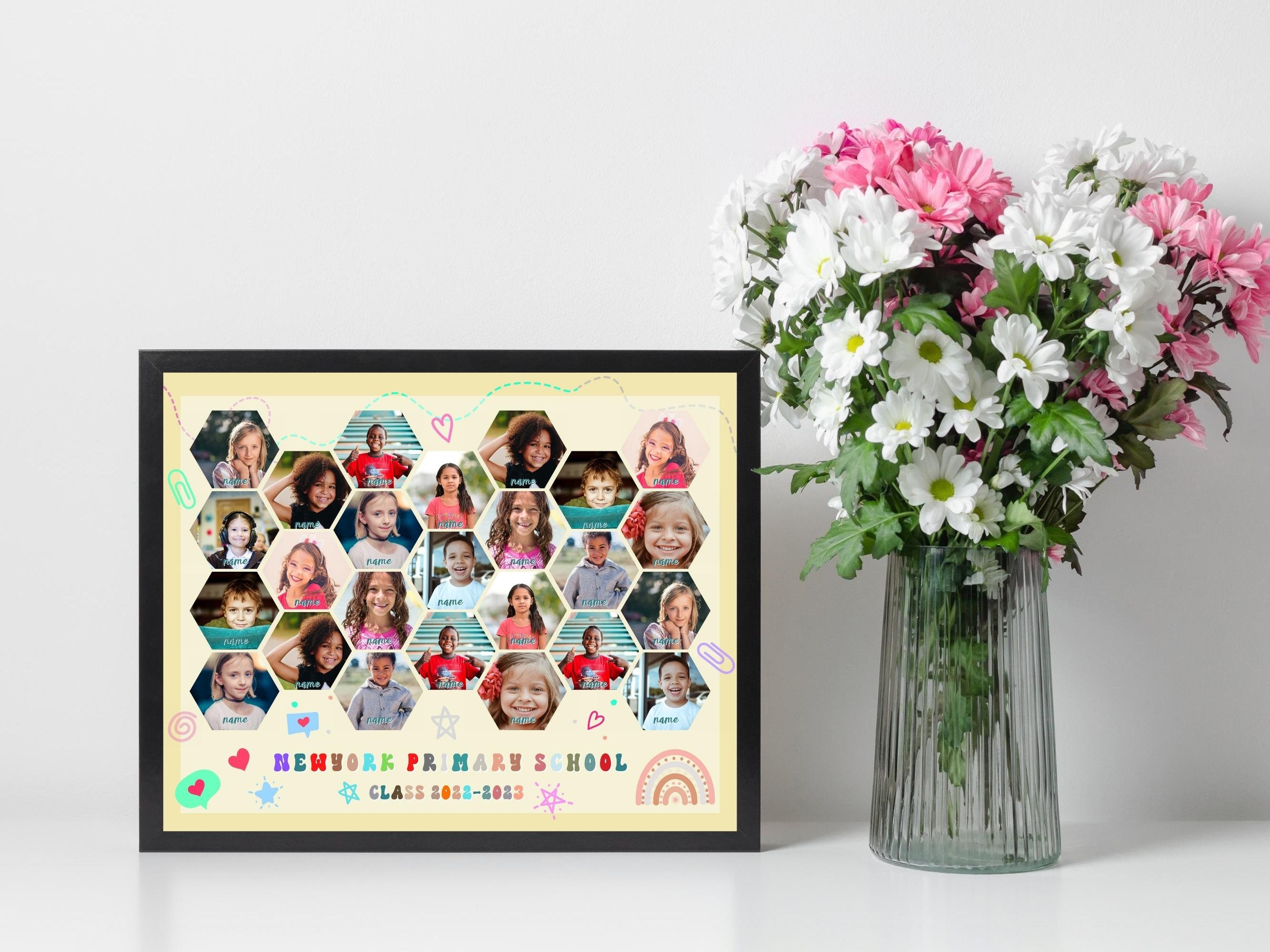 Editable School Class Photo Collage Template Personalize - Etsy Australia