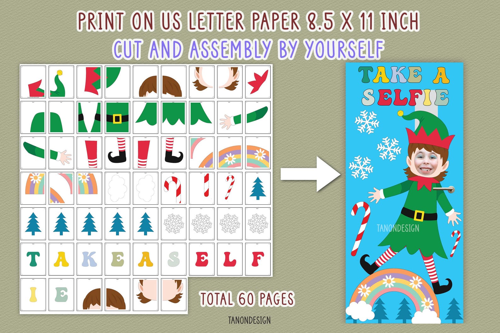 Christmas Classroom Door Decor, Elf Selfie, Printable Kit (PDF) - Etsy