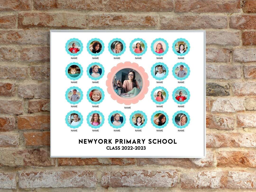 Editable School Class Photo Collage Template | Personalize | Photo ...