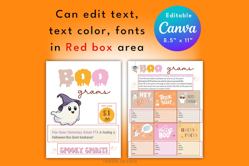 Editable Halloween Boo Gram Template, School Candy Gram, School ...