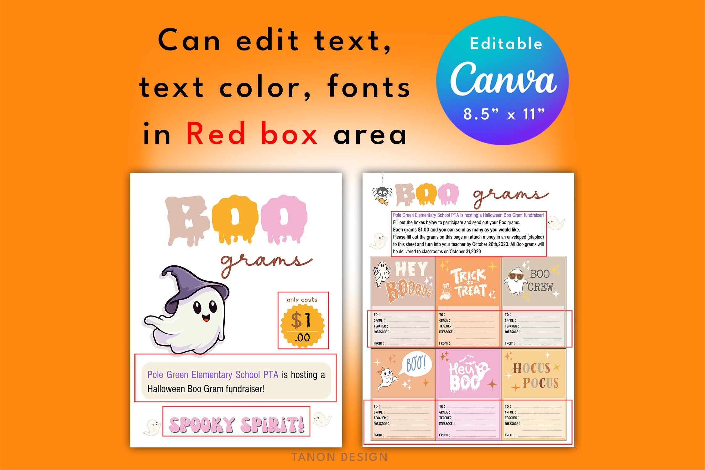 Editable Halloween Boo Gram Template, School Candy Gram, School ...