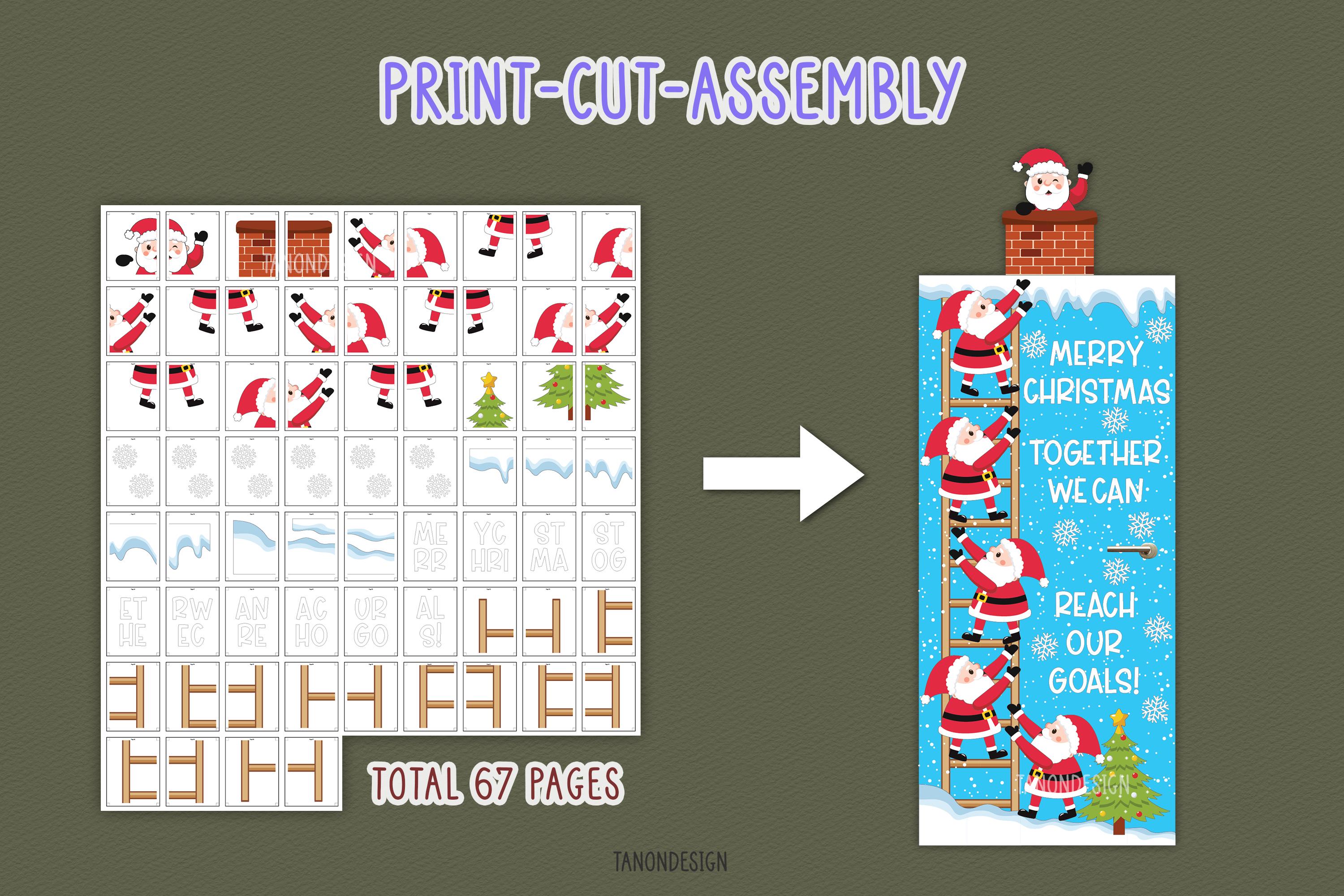Santa Classroom Door Decor Kit, Printable Christmas Decoration (PDF) - Etsy