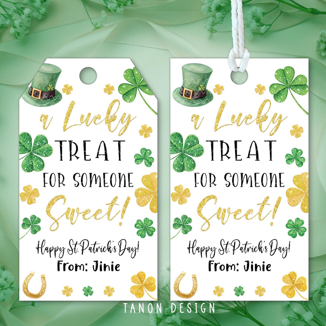 PRINTABLE St. Patrick's Day Favor Tags, Shamrocks Clover St. Patrick's ...