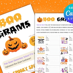 Editable Halloween Boo Gram Template, School Candy Gram, School ...